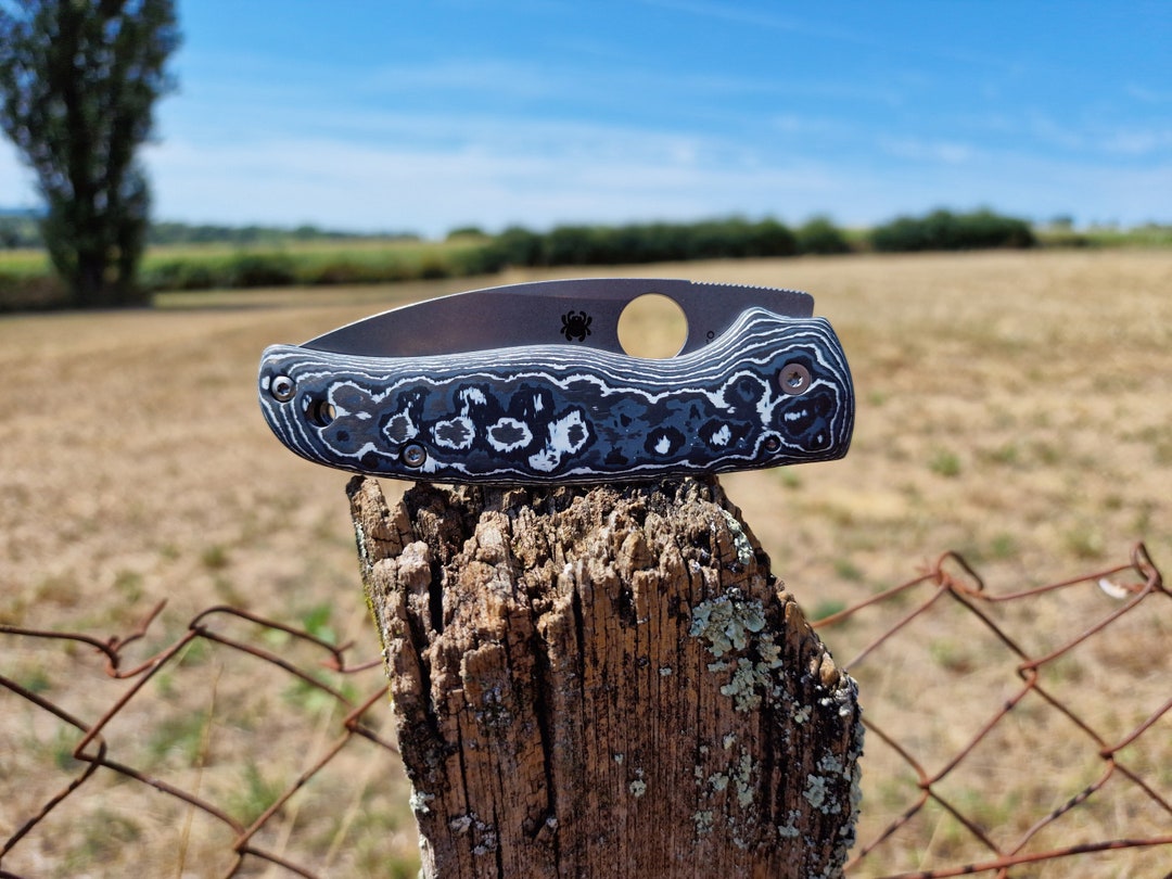 Scales for Spyderco Shaman in Fatcarbon White Storm - Etsy