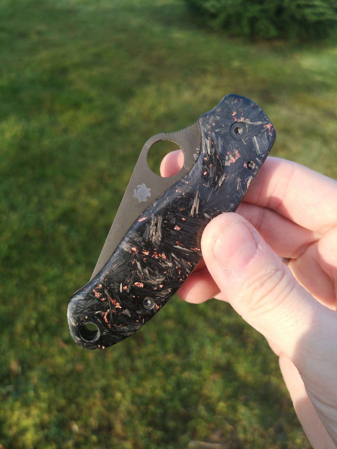 Scales for Spyderco Para 3 in Shred Carbon Copper - Etsy