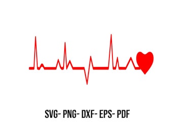Heart beat svg | Etsy