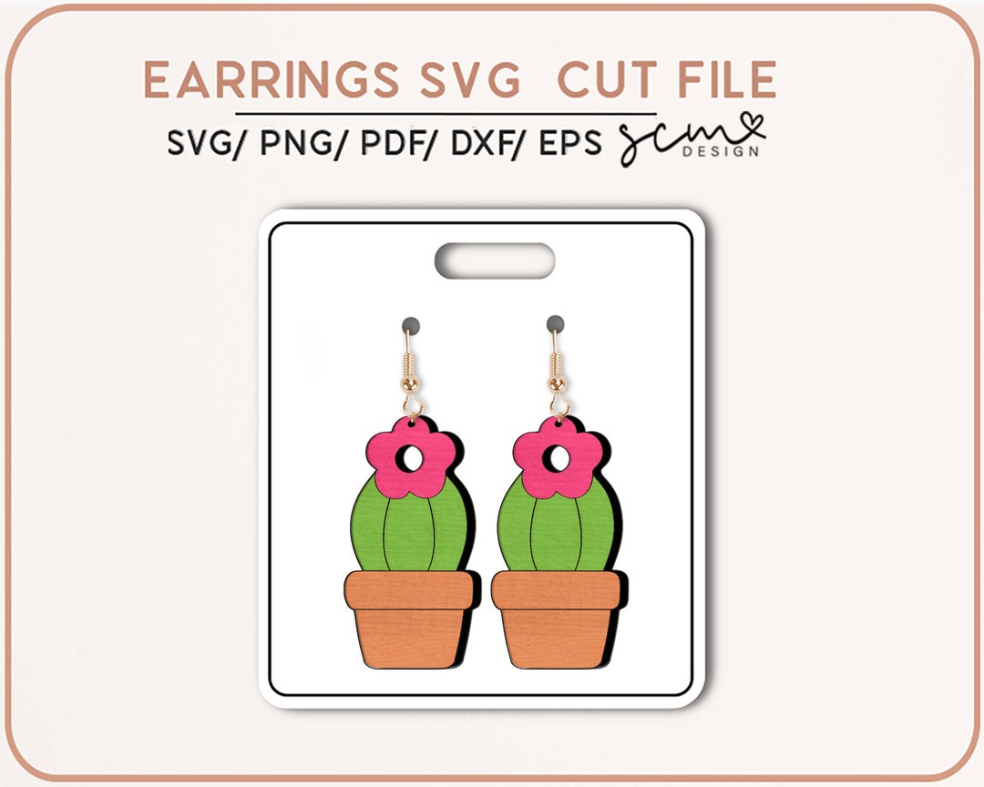 Cactus Earrings SVG: Laser Cut File for Glowforge (digital Download) - Etsy