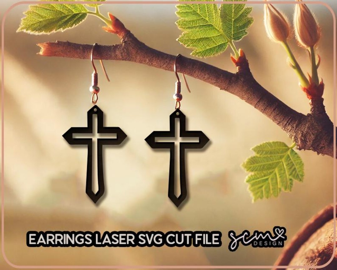 Cross Earring SVG Laser Cut File: Glowforge Christian Design - Etsy