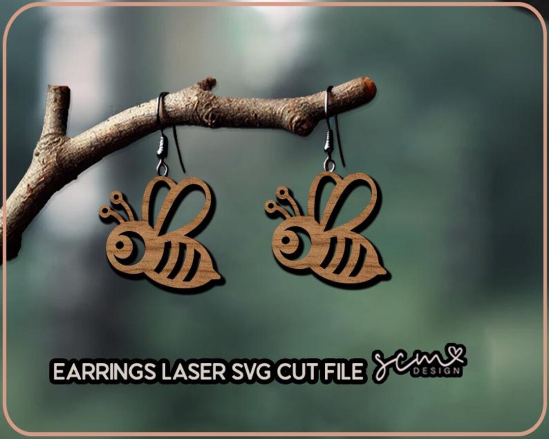 Bee Earrings, Laser Cut File SVG (png, Dxf, Eps) (digital Download) - Etsy