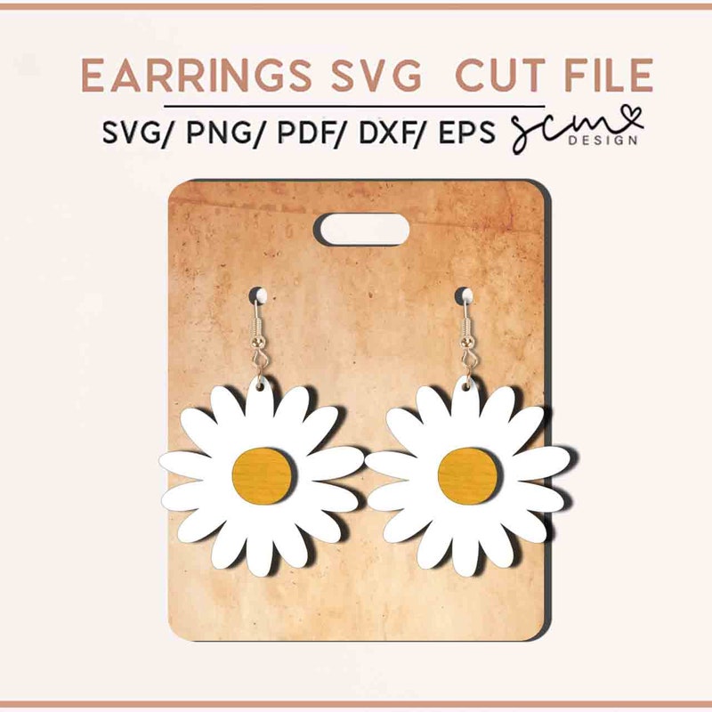 Wood Daisy Earring Svg - Etsy