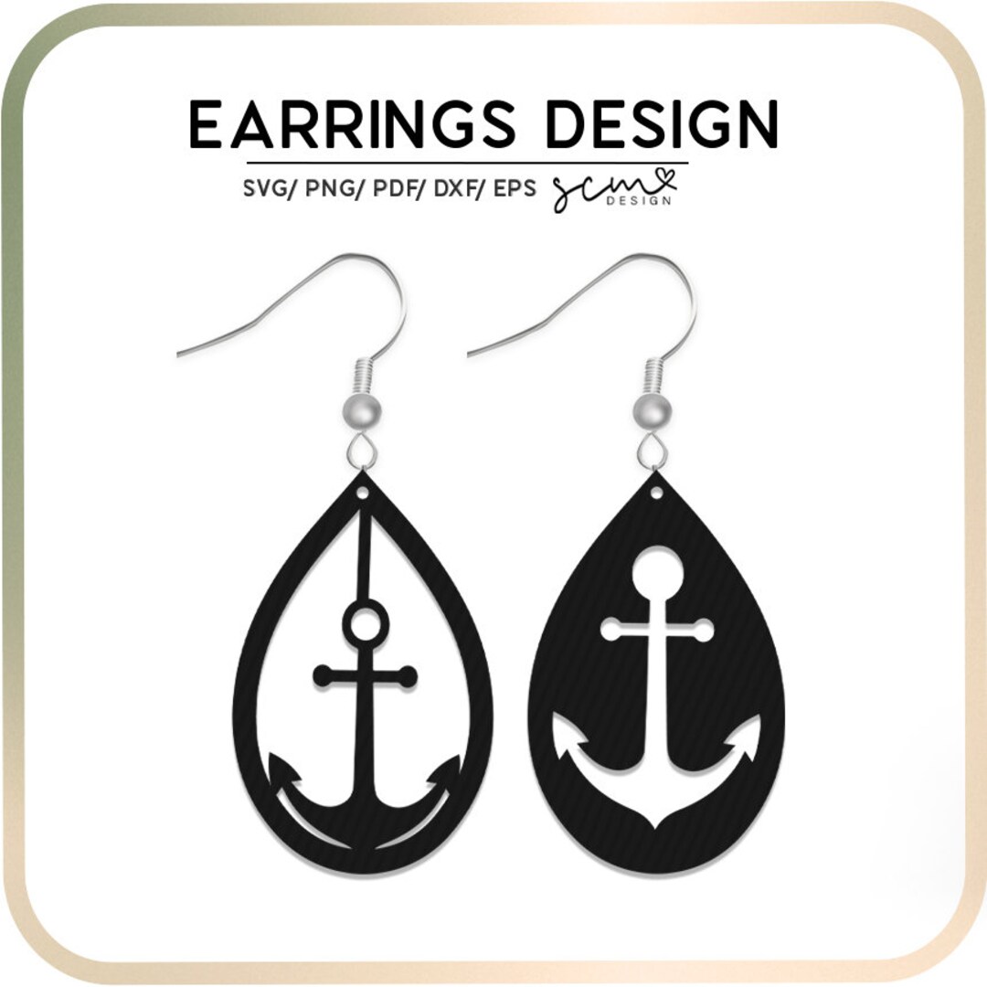 Anchor Earring Svg Anchor Svg Earrings Svg for - Etsy