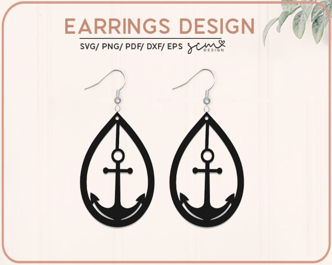 Anchor Earring Svg, Anchor Svg, Earrings Svg for Cricut,earrings Bundle ...