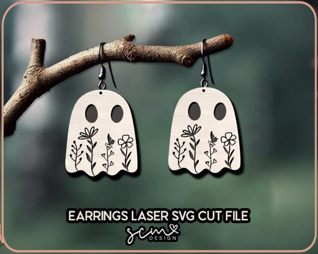 Ghost Dangle Earrings, Ghost Earrings Laser Svg, Digital Laser File ...