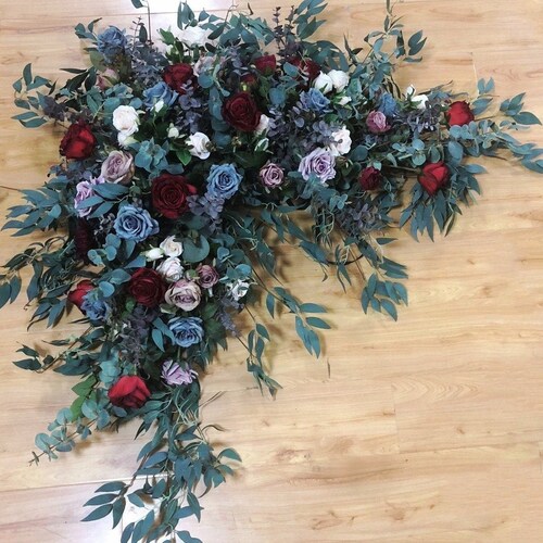 Dark Red and White Rose Flower Swags for Archwedding Arch - Etsy