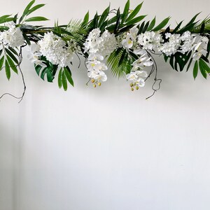 Orchid Monstera Palm Leaf Wedding Arch Flowers, Orchid Arch Garland ...