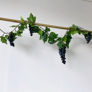 Grape Garland Decor, Faux Grape Decor, Black Grape Garland, Artificial ...