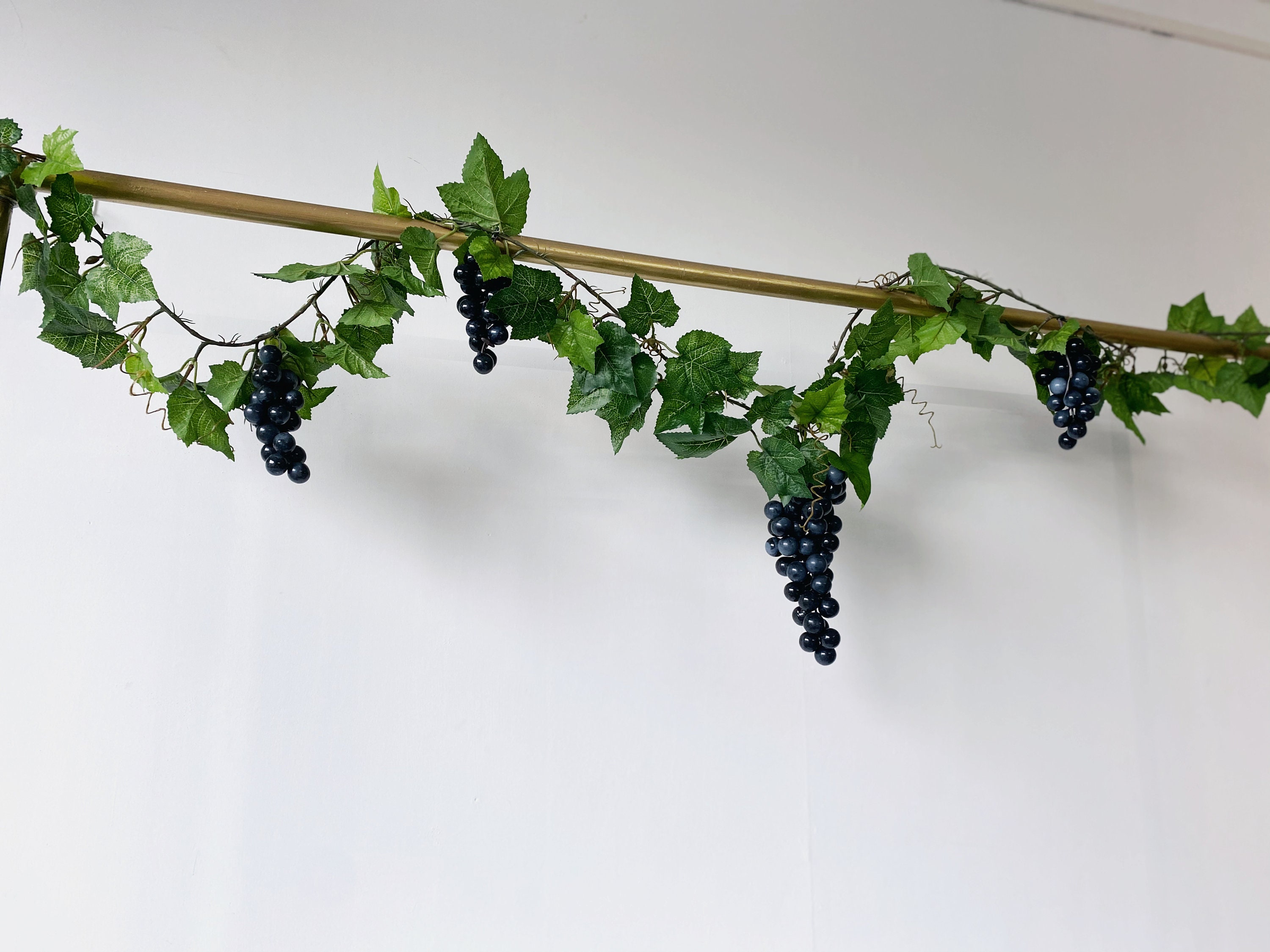 Grape Garland Decor, Faux Grape Decor, Black Grape Garland, Artificial ...