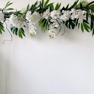 Orchid Monstera Palm Leaf Wedding Arch Flowers, Orchid Arch Garland ...