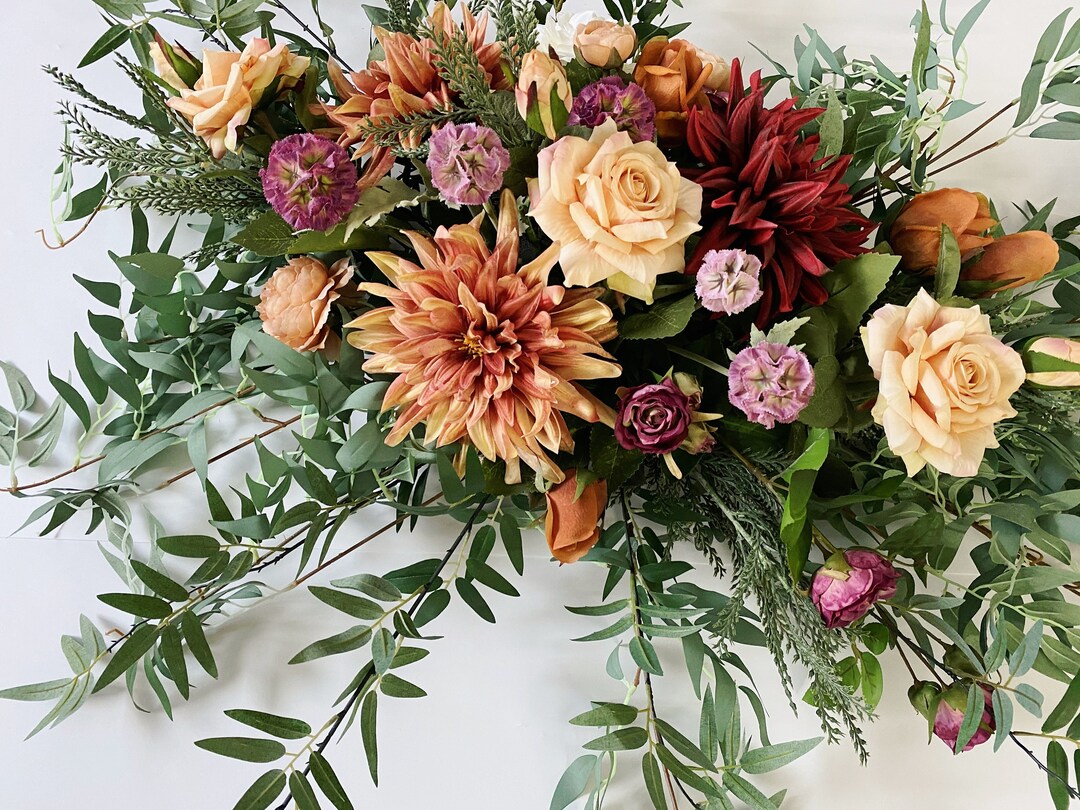 Fall/autumn Ceremony Arch Flower Hanging Decoration With Burgundy, Rust ...