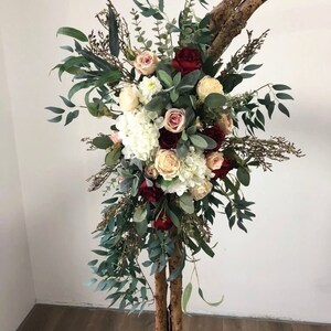 Dark Red & Blush Hanging Flowers 2 in 1 Set, Ceremony Backdrop Flowers ...