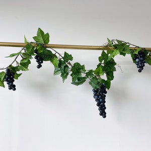 Grape Garland Decor, Faux Grape Decor, Black Grape Garland, Artificial ...