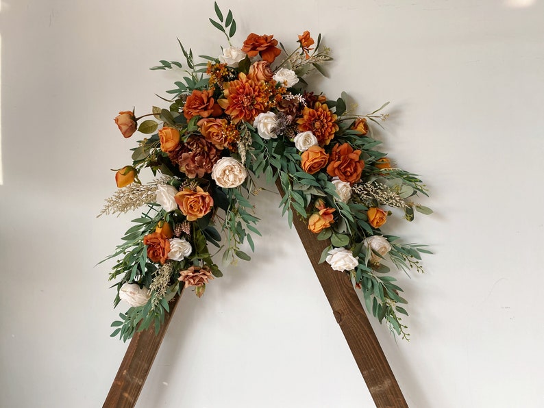 Burnt Orange Wedding Arch Flowers Fall Wedding Arch Flowers - Etsy ...