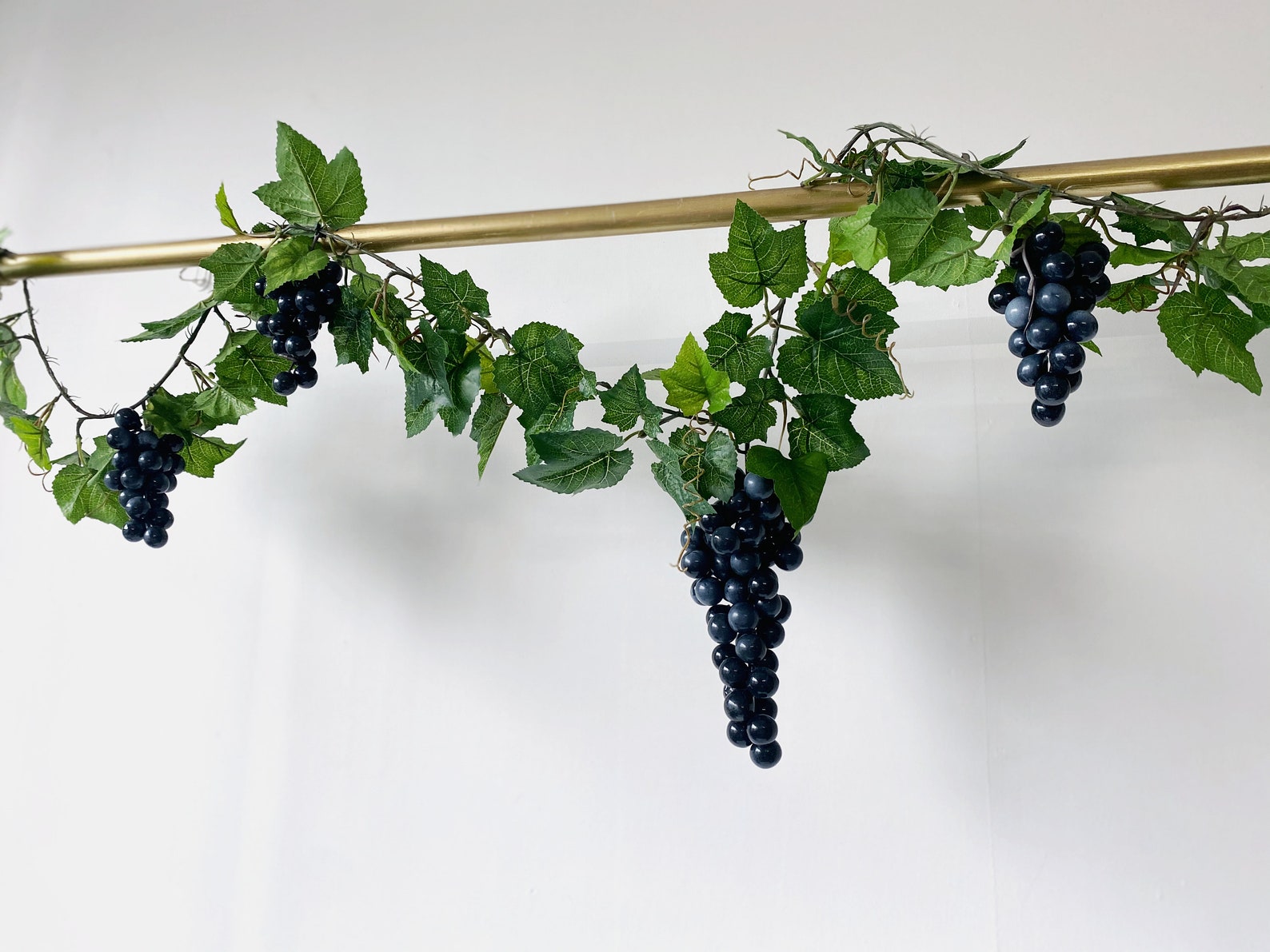 Grape Garland Decor, Faux Grape Decor, Black Grape Garland, Artificial ...