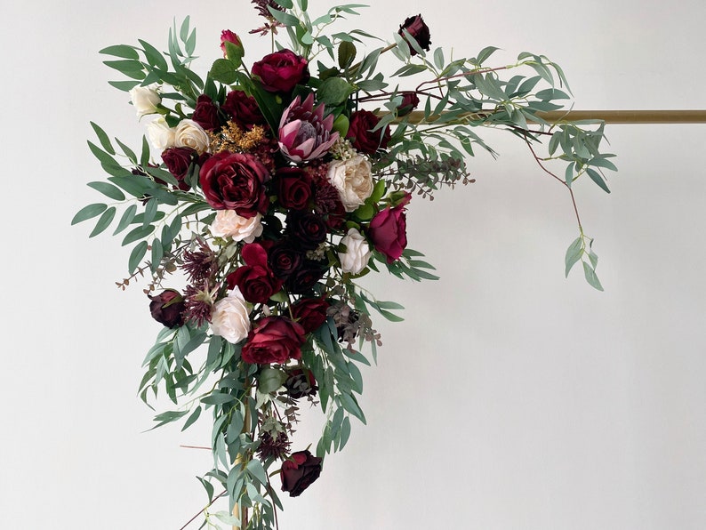Wedding Arch Flower Burgundy Wedding Floral Arch Wedding - Etsy