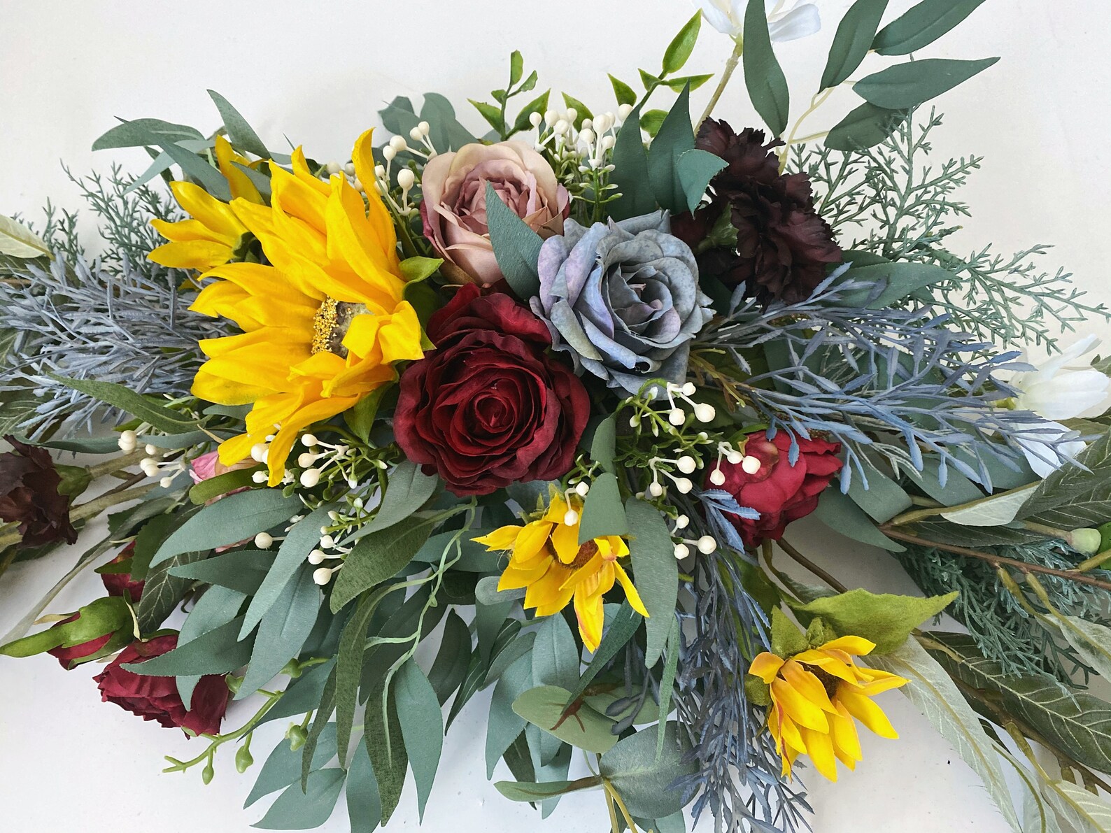 Sunflower & Rose Flower Swag Artificial Sunflower Wall Decor - Etsy