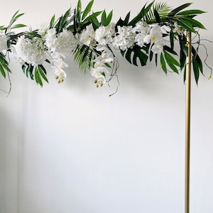 Orchid Monstera Palm Leaf Wedding Arch Flowers, Orchid Arch Garland ...