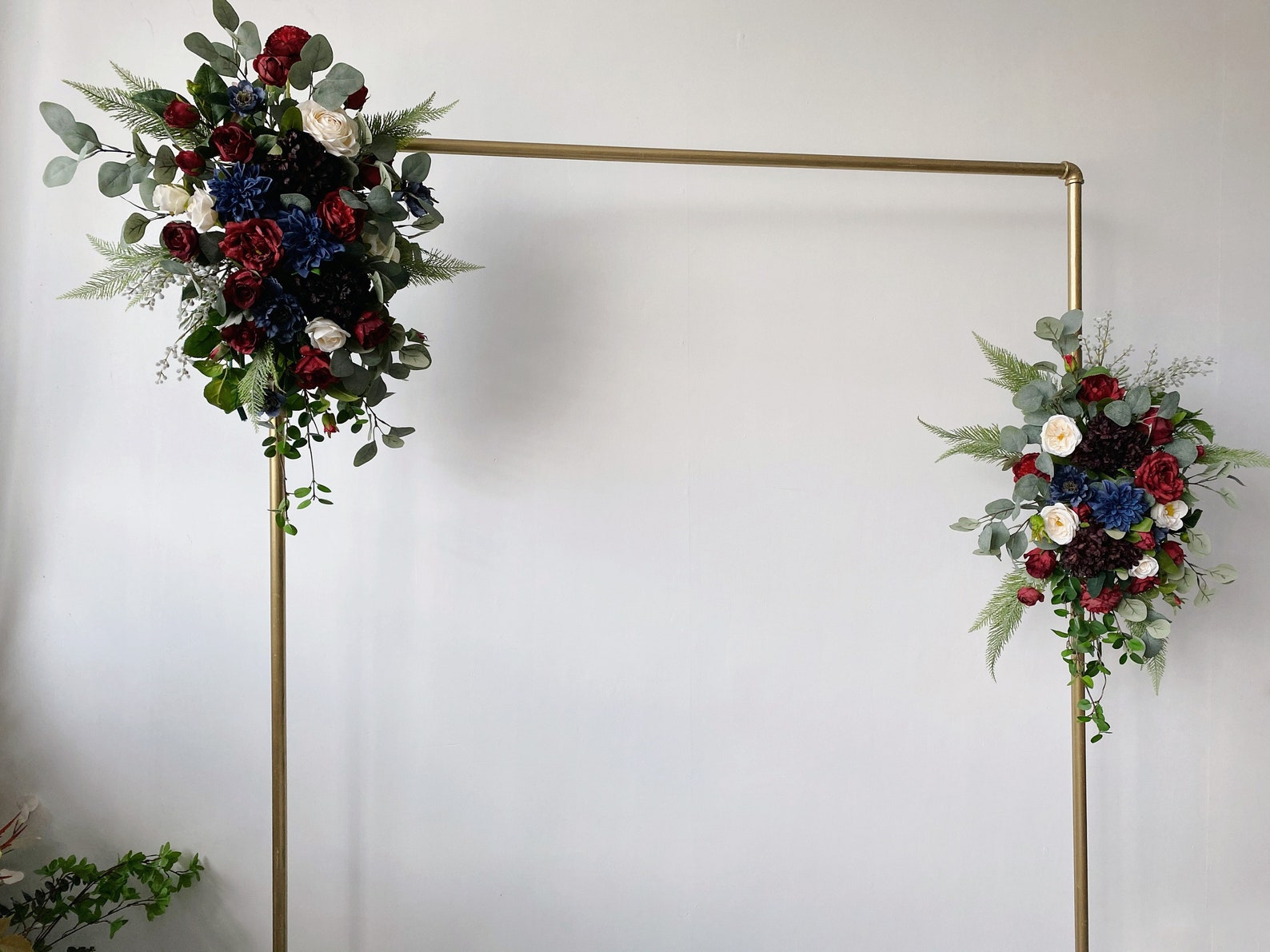 Dark Red White Navy Blue Arch Flowers Wedding Altar - Etsy