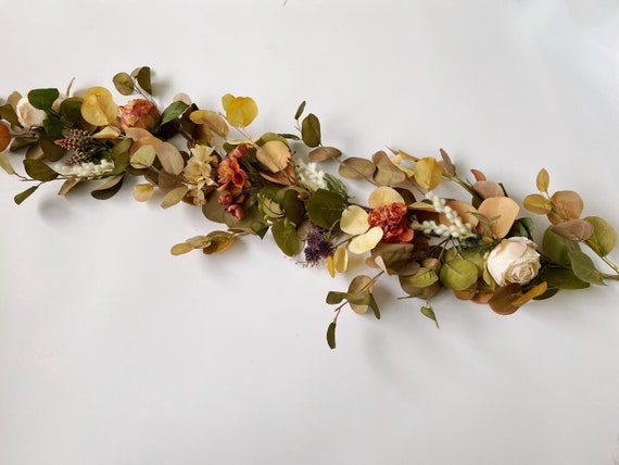 Burnt Orange & Ivory Fall Garland Fall Rose and Hydrangea - Etsy