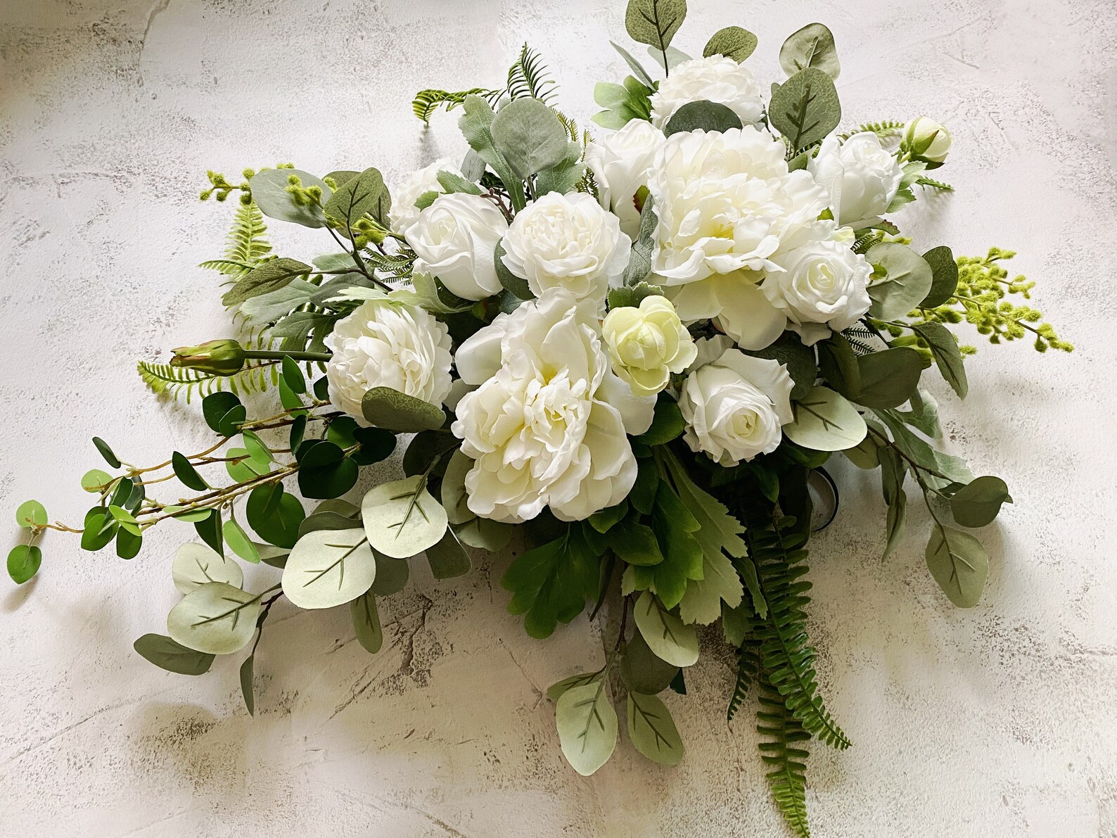 Ivory White Rose & Peony Hanging Flowers 2 In1 Set Wedding | Etsy