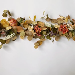 Burnt Orange & Ivory Fall Garland, Fall Rose and Hydrangea Garland ...