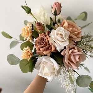 Terracotta Colored Flowers, Neutral Wedding Bouquet, Earth Tone Wedding ...