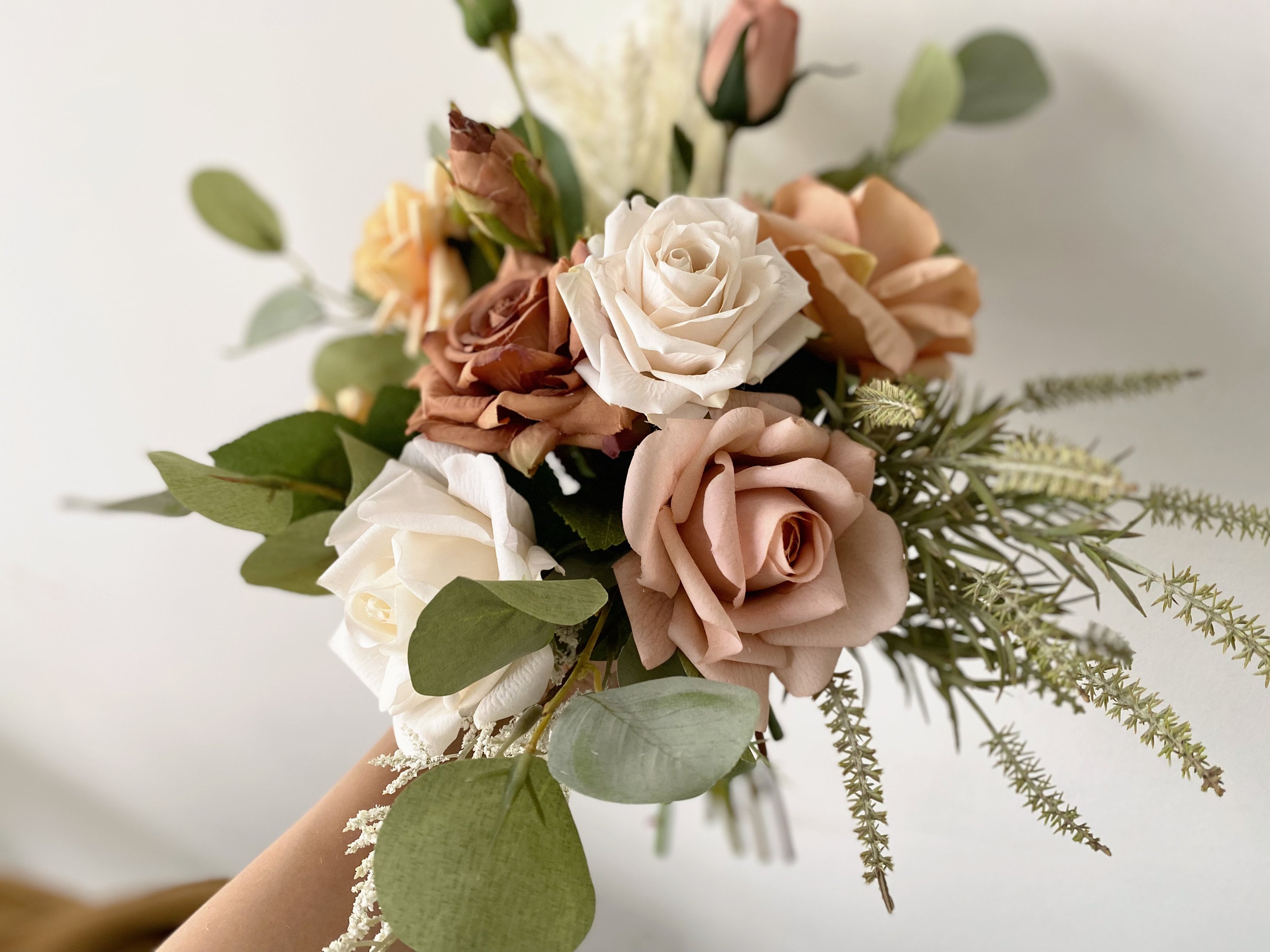 Terra Cotta Flowers, Neutral Color Wedding Bouquet, Terracotta Ivory ...