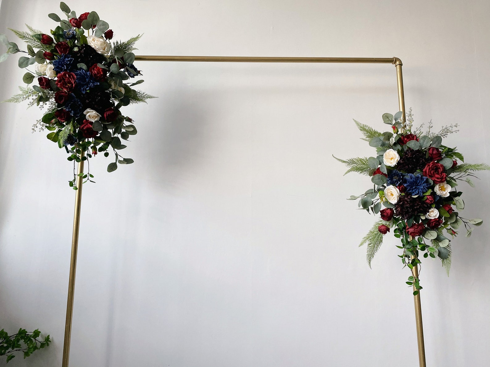Dark Red White Navy Blue Arch Flowers Wedding Altar - Etsy