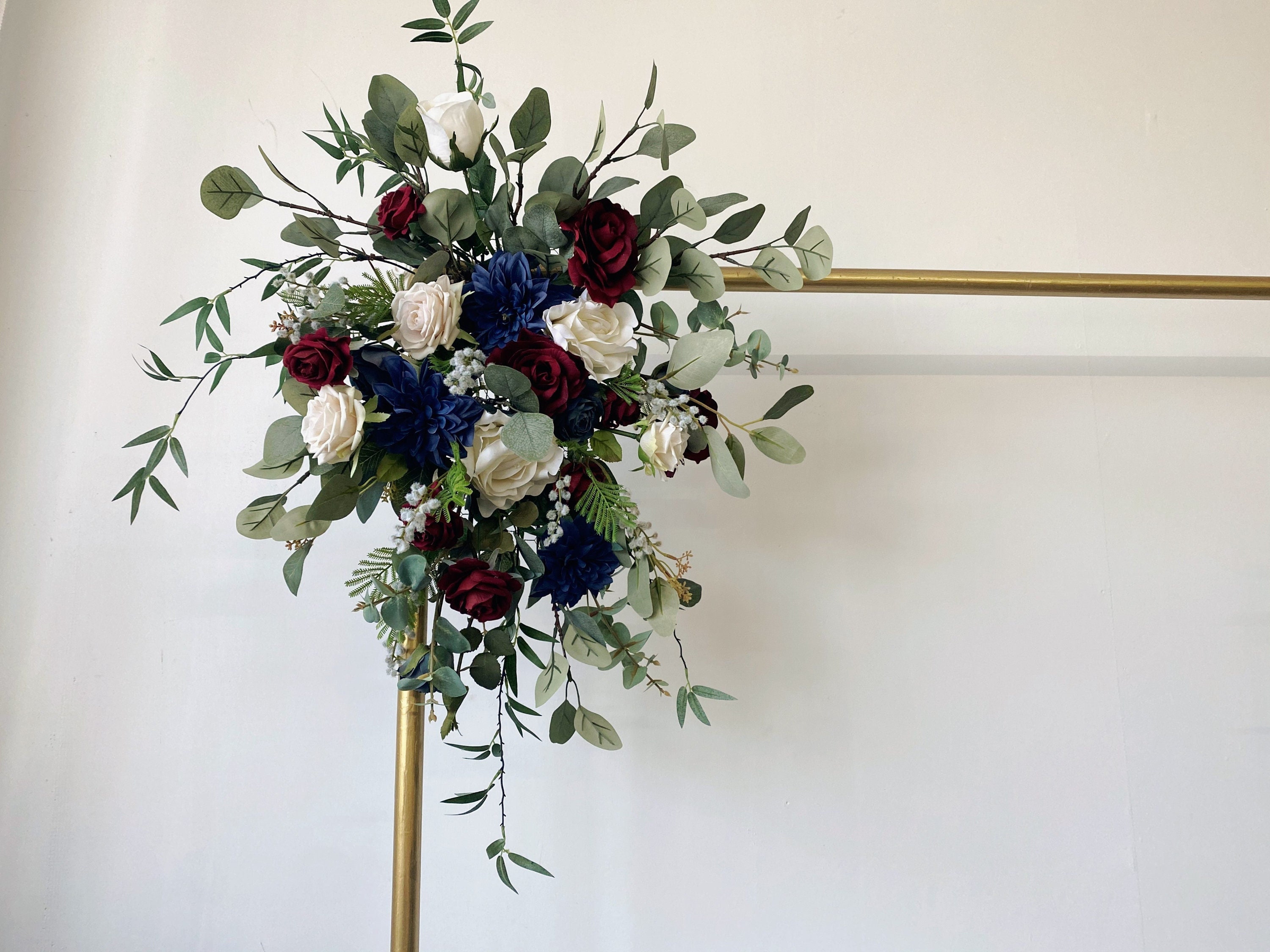 Burgundy Ivory White Navy Blue Wedding Arch Flower Wedding - Etsy