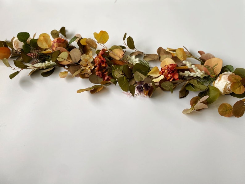 Burnt Orange & Ivory Fall Garland Fall Rose and Hydrangea - Etsy