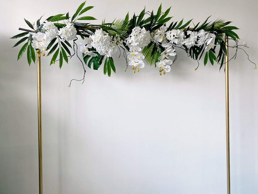 Orchid Monstera Palm Leaf Wedding Arch Flowers, Orchid Arch Garland ...