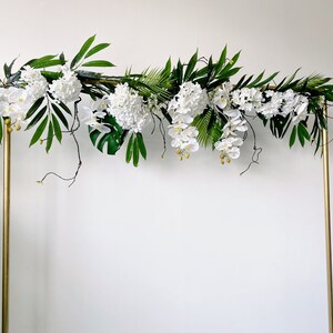 Orchid Monstera Palm Leaf Wedding Arch Flowers, Orchid Arch Garland ...
