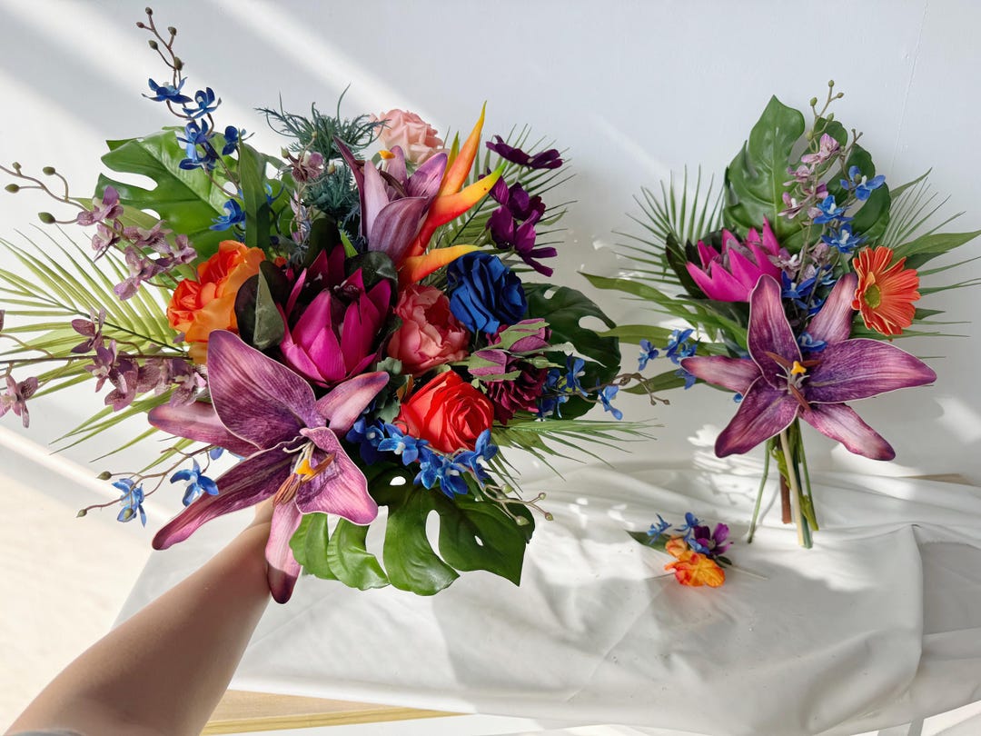Purple Tropical Flowers, Tropical Wedding Flowers, Purple Blue Tropical ...