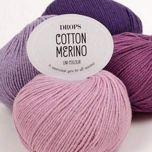 Drops Cotton Merino Wool Yarn Superwash Yarn Wool Yarn Merino - Etsy