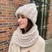 Beige Wool Beanie Knit Set for Women Beige Wool Hat Scarf Set Women ...