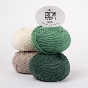 Drops Cotton Merino Wool Yarn Superwash Yarn Wool Yarn Merino Yarn ...
