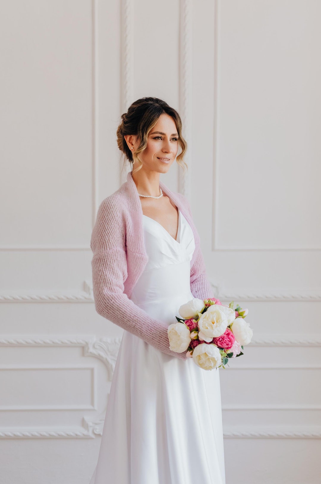 Bridal Wrap Bolero Wedding Jacket Pink Bolero Women Wedding Cover up ...