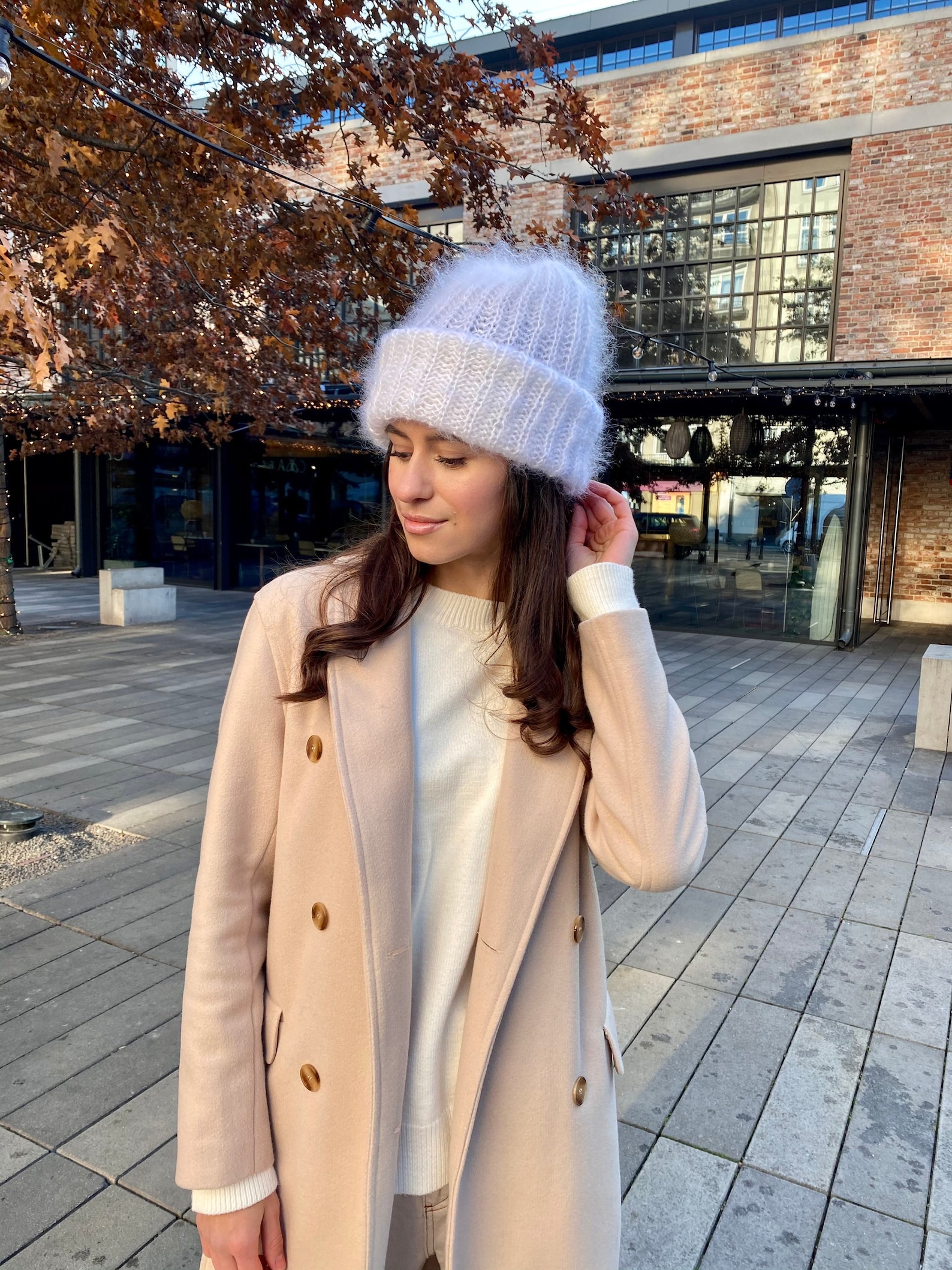 Mohair Winter Hat White Women Hat Handknit Beanie Hat Fluffy | Etsy