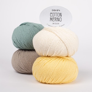 Drops Cotton Merino Wool Yarn Superwash Yarn Wool Yarn Merino Yarn ...