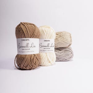 Cotton Yarn DROPS Bomull-lin Linen Yarn Natural Fiber Yarn Summer Yarn ...