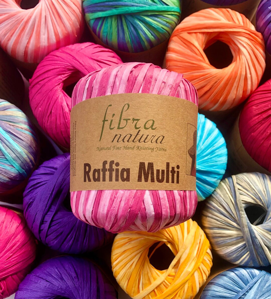 Raffia Yarn Fibra Natura Raffia Multi 90 M / 35 G Paper Yarn Crochet ...