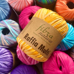 Raffia Yarn Fibra Natura Raffia Multi 90 M / 35 G Paper Yarn Crochet ...