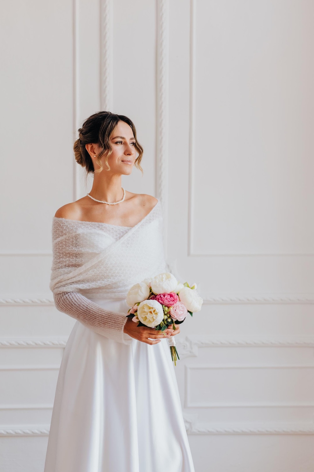 Wedding Shrug Bolero White Cover up Mohair Bolero Shrug Bridal Jacket ...