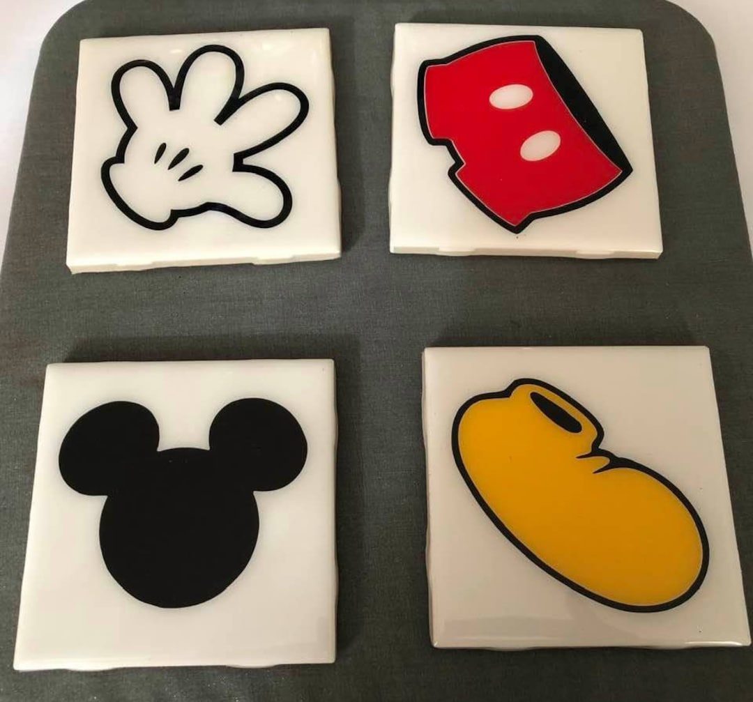 Mickey Clothes Ceramic Coasters, Tile Coasters, Drink Coasters ...
