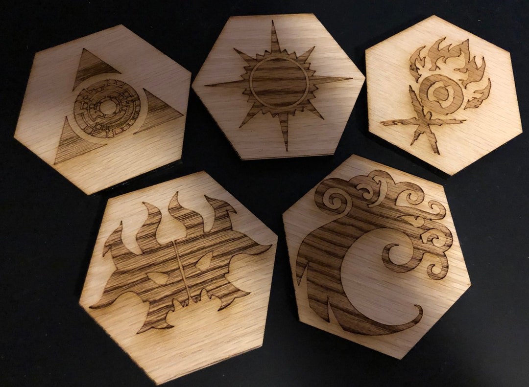 Magic the Gathering Guild Coasters MTG. Wooden Coasters Set B of 5 ...