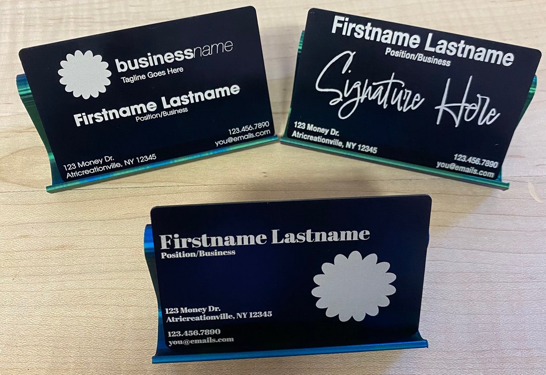 Custom Metal Engraved Business Cards. Thick Aluminum 0.8mm. - Etsy