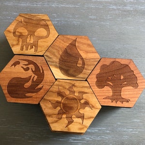 Magic the Gathering Mana Coasters MTG. Wooden Coasters. - Etsy