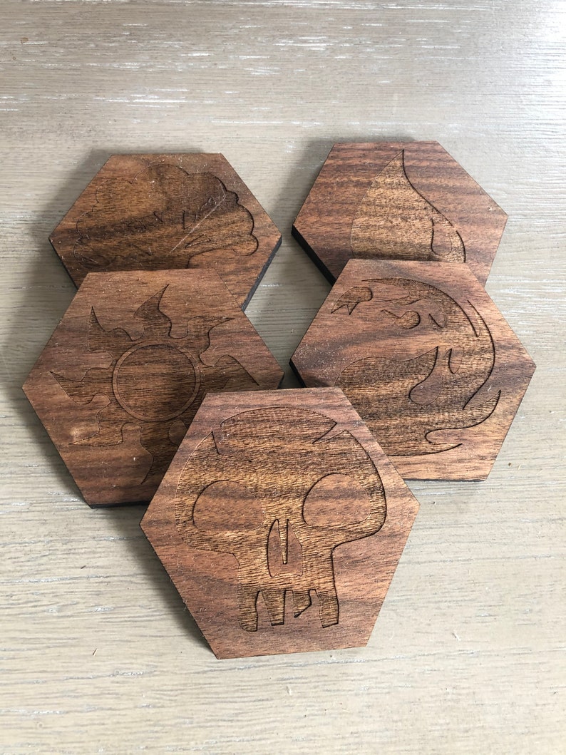 Magic the Gathering Mana Coasters MTG. Wooden Coasters. - Etsy